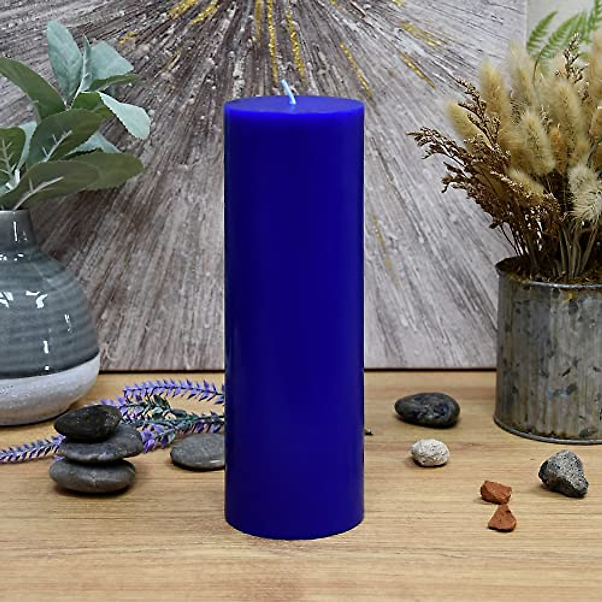 Zest Candle 3 x 9 Inch Blue Pillar Candle, 3" D x 9" H, Blue