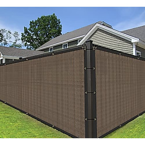 COARBOR 9'x123' Privacy Fence Screen Cover Mesh Blocker with Brass Grommets 180GSM Heavy Duty Fencing for Outdoor Back Yard Patio and Deck Backyard Garden Blocking Neighbor Brown-Customized