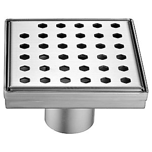 Dawn LTS050504 Thames River Series - Square Shower Drain (Stamping Technique & Press in the Base), 5" L