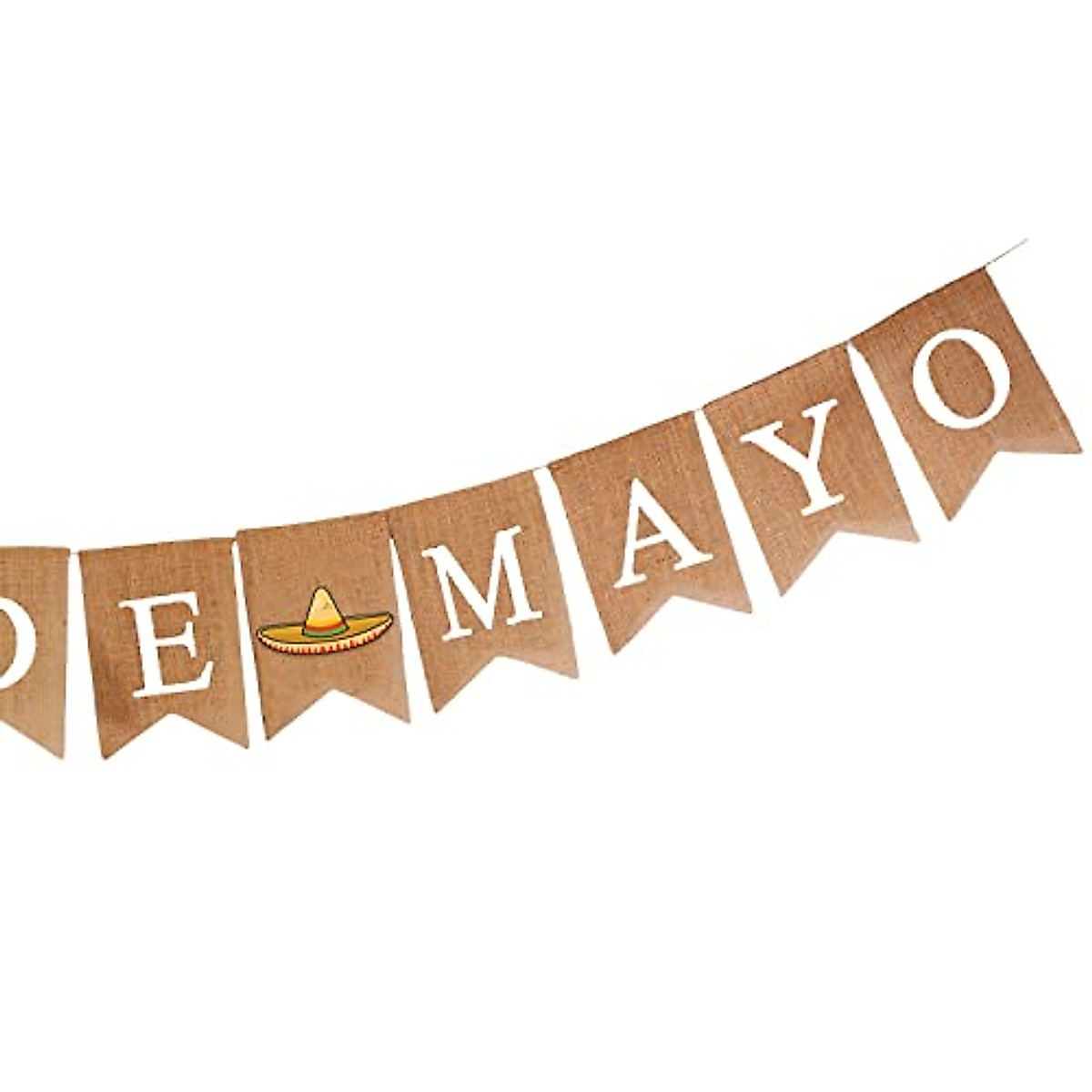 Mandala Crafts Burlap Cinco de Mayo Banner for Cinco de Mayo Decorations - Cinco de mayo Hanging Decorations for Mexican Fiesta Party Decorations Home Photo Backdrop
