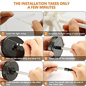 224 LED Solar Starburst Lights Outdoor, 8 Modes Meteor Firework Solar Fairy Lights with Remote Control for Garden Landscape Patio Walkway Home Holiday(2 Pack Warm)