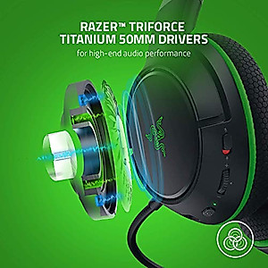 Razer Kaira Wireless Gaming Headset for Xbox Series X | S: Triforce Titanium 50mm Drivers - Cardioid Mic - Breathable Memory Foam Ear Cushions - EQ and Xbox Pairing Button - Black (Renewed)