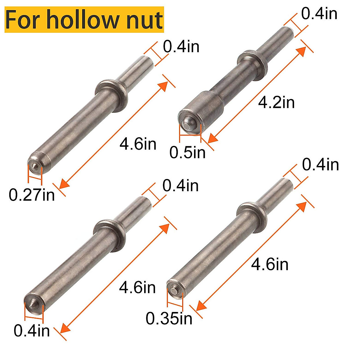 Heavy Duty 7 Pcs Air Hammer Rivet Bits, Abuff Pneumatic Air Rivet Hammer Set for Shank 0.401 Chisel/Air Hammer Rivet Sets Kit with Spring