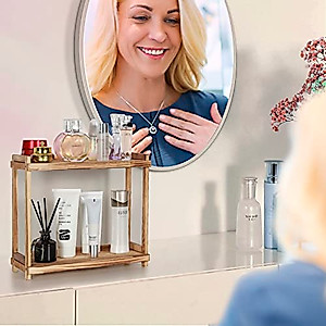 Bathroom Counter Organizer-Small Bathroom Countertop Organizer for Bathroom Counter ,2 Tier Bathroom Organizer Countertop Wood