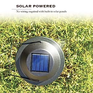 Landia Home Solar Pathway Lantern - Outdoor Decorative 2 in 1 Path Light or Hanging Lantern with Large Crackle Glass Housing, 2-Pack