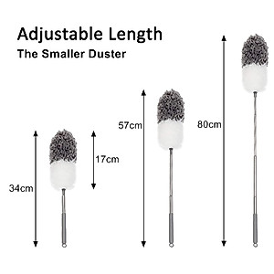 BOOMJOY Microfiber Feather Duster with Extendable Pole, 100" Telescoping Cobweb Duster for Cleaning, Bendable Head, Scratch-Resistant Cover, Washable Duster for Ceiling, Fan, Furniture