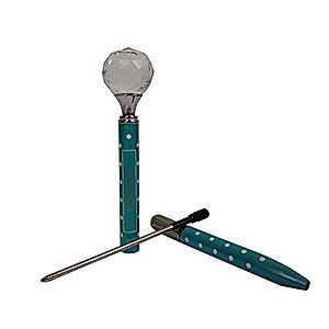 4PCS Crystal Ball Diamond Pen Metal Ballpoint Pen with Big Crystal Diamond Funky Design Queen's Scepter Crown Style Office Supplies 1.0mm Black Ink with Gift Box by Kamay's (Rose+Rose Gold+Pink+Blue)