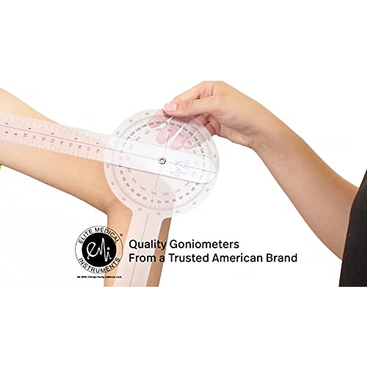 EMI Goniometer Physical Therapy 4 Piece Set EGM-429TM - 12", 8", 6", and Tape Measure