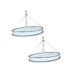 HOMSFOU 2pcs Drying Rack Foldable Laundry Rack Hanging Dry Windproof Cloth Dryer Outdoor Clothes Airer Drying Basket Single-Layer Clothes Basket Drying Hanger Sock Hanger Drying line Flat