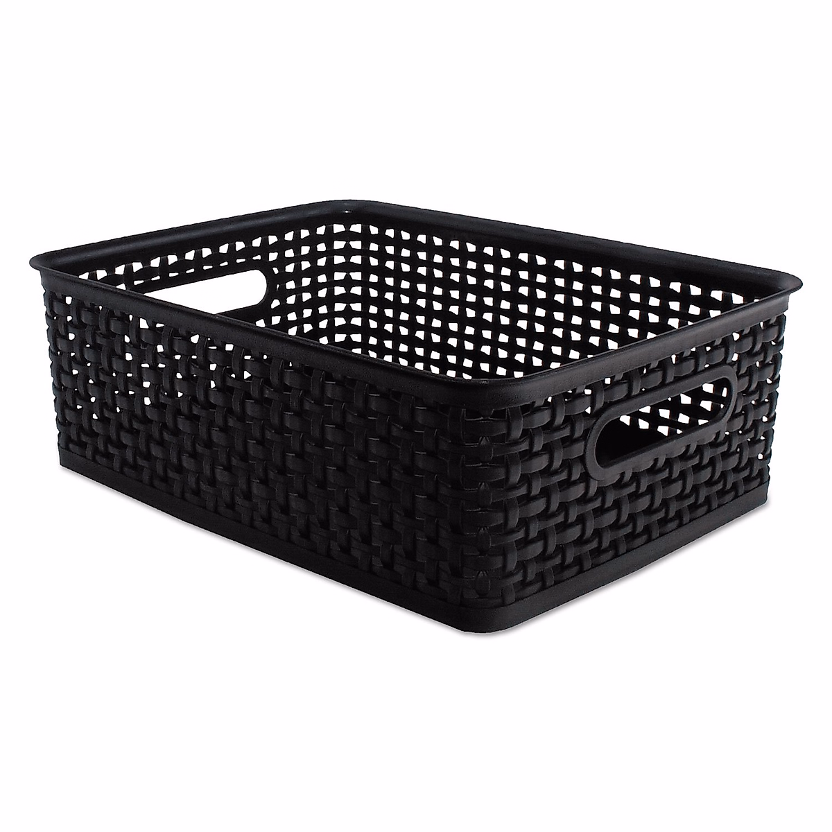 Advantus 40327 Weave Bins, 13 7/8 x 10 1/2 x 4 3/4, Plastic, Black, 2 Bins