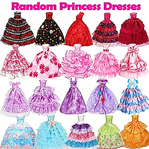 50 Pcs Doll Clothes and Accessories, 5 Wedding Gowns 5 Fashion Dresses 4 Slip Dresses 3 Tops 3 Pants 3 Bikini Swimsuits 20 Shoes for 11.5 inch Doll Christmas Stocking Stuffers Girls Gift Age 5-7 8-10