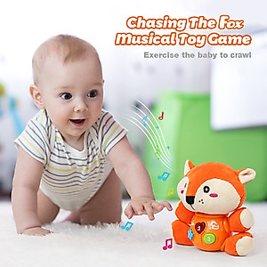 Vanmor Plush Fox Baby Toys 0 3 6 9 12 Months, Newborn Baby Musical Light Up Baby Toys, for 0-3 3-6 6-12 Months Boys Girls
