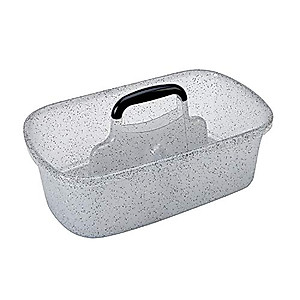 Bath Bliss Granite Look Shower Caddy | College | Bathroom | Holds Soaps & Shampoo | Cleaning Supplies | Grey