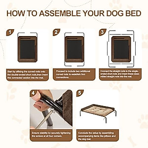 ROMROL 2 in1 Elevated Cooling Dog Bed for Large Dogs Raised Dog Cot Beds with Chew Proof Breathable Mesh and Metal Frame Portable Pet beds with No-Slip Rubber Feet for Indoor & Outdoor Easy to Clen