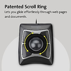 Kensington Expert Wireless Trackball Mouse (K72359WW) Black, 3.5" x 6.1" x 8"