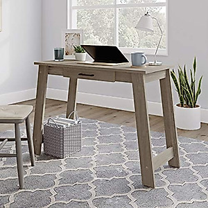 Sauder Beginnings Writing Table, L: 43.58" x W: 17.48" x H: 28.94", Silver Sycamore Finish