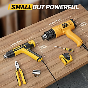 SEEKONE Mini Heat Gun, 600W Dual Temperature Hot Air Gun Tool 572℉&932℉, With 4.9Ft Long Cable and Overheat Protection for Crafts, Embossing, Paint Stripping, Shrink Wrap, and Heat Shrink Tube