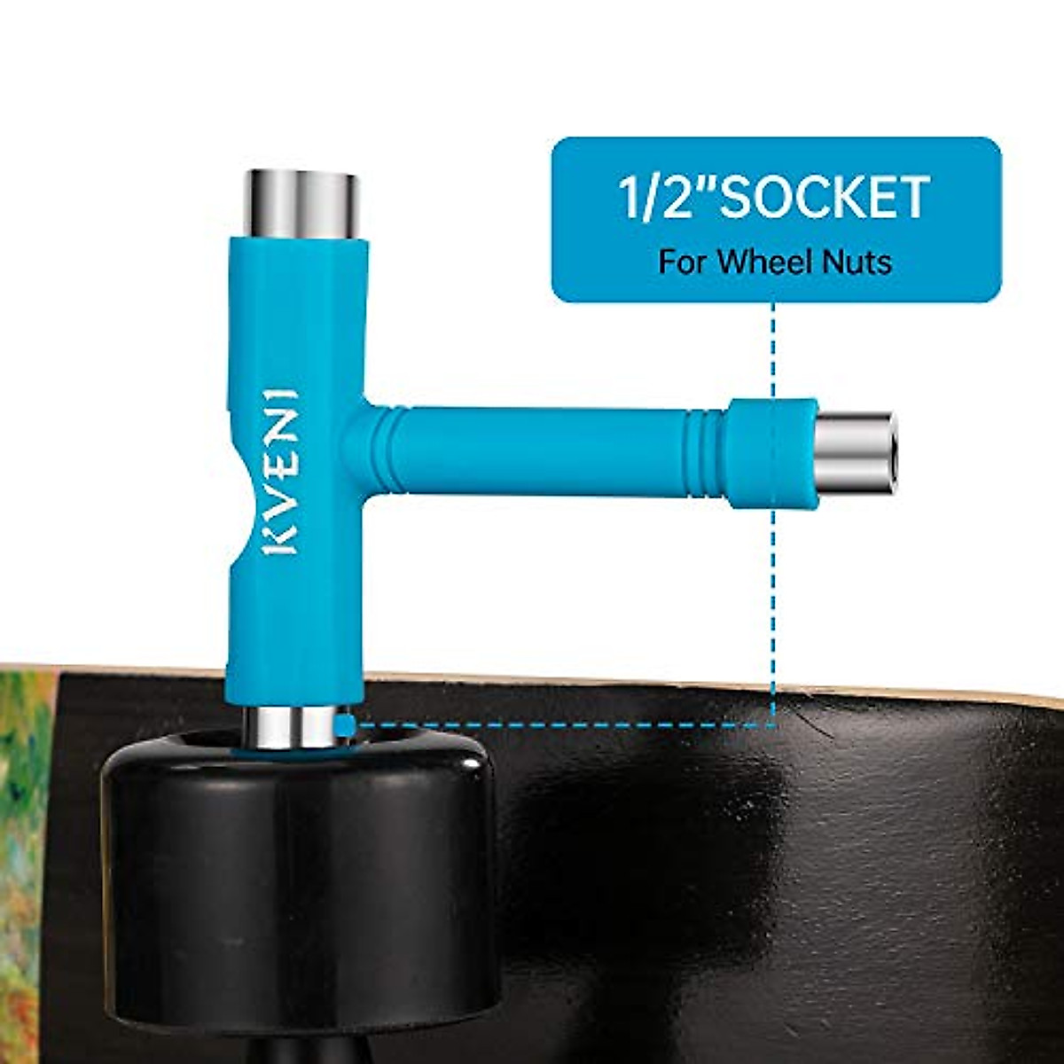 Skate Tool All-in-One, Multi-Function Portable Skateboard T Tools Accessory - with T-Type Allen Key and L-Type Phillips Head Wrench Screwdriver