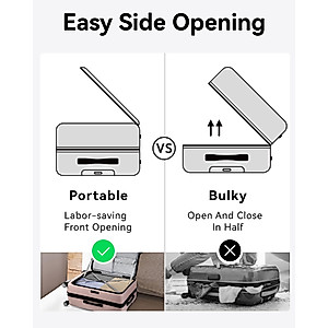 LUGGEX Luggage Sets 2 Pieces, 20 Inch Carry On Luggage with USB Port and 26 Inch Checked Suitcase with Front Opening, Only 26" Expandable (Silver, 20/26)