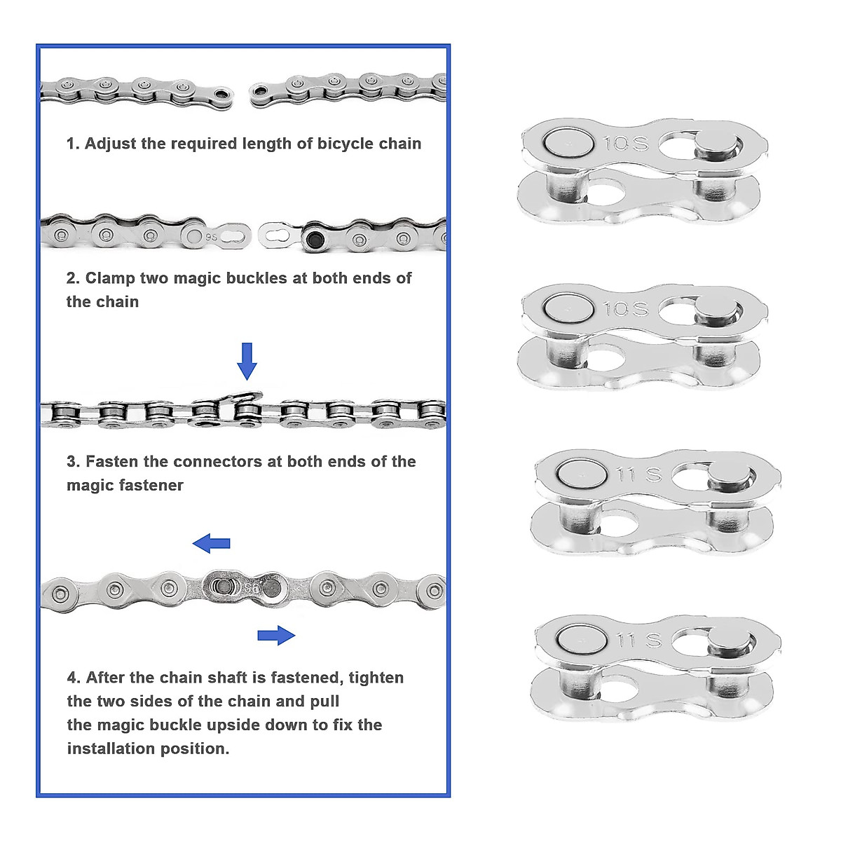SING F LTD 10 Pairs Bicycle Chain Link Replacement 6/7/8,9,10,11-Speed Quick Release Link Bicycle Missing Link Accessories for Folding Bike Mountain Bike Road Bike