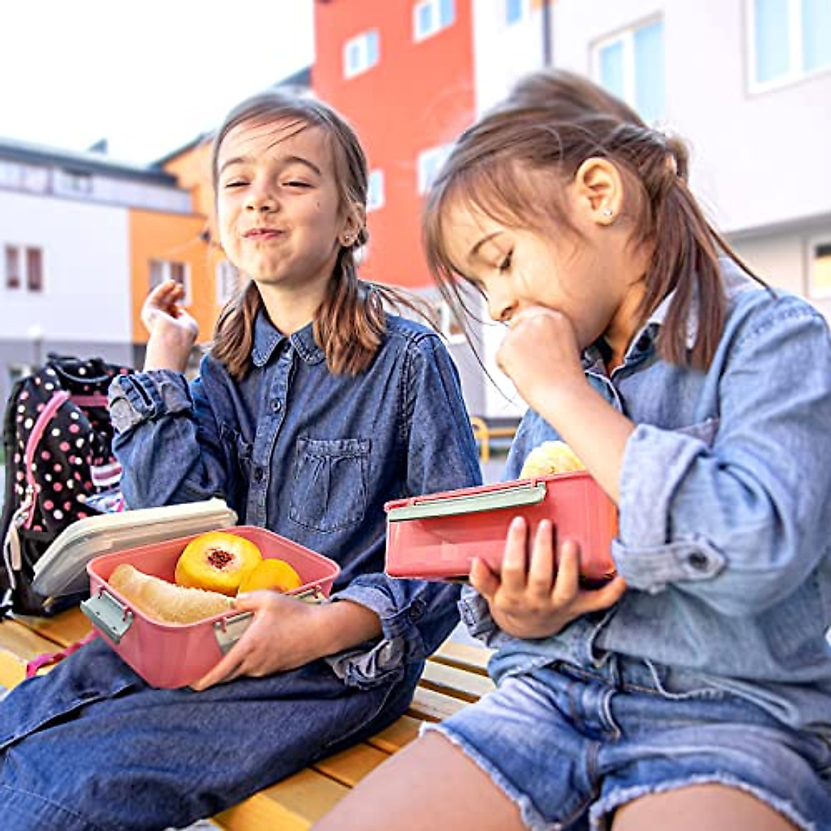 shopwithgreen Set of 3 Salad Food Storage Container To Go, 47-oz Bento Box with Removable Tray & Dressing Pots, for Lunch, Snacks, School & Travel - Food Prep Storage Containers with Lids(Pink)