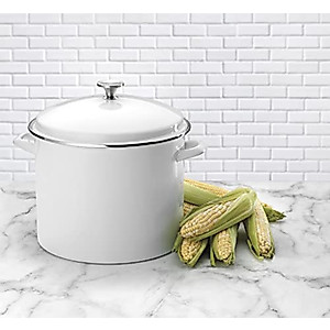 Cuisinart Enamel Stockpot with Cover, 16-Quart, White