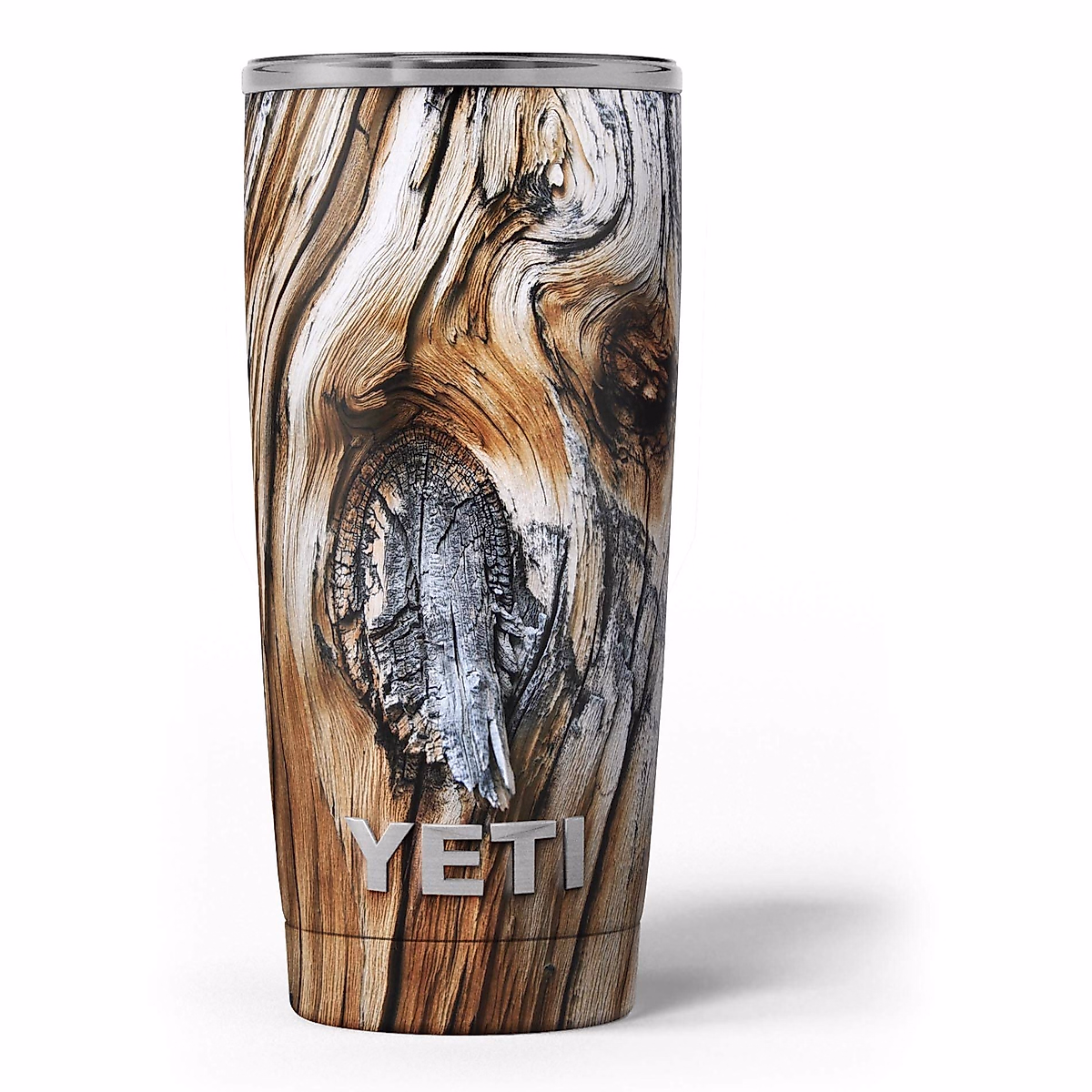 Design Skinz Raw Aged Knobby Wood - Skin Decal Vinyl Wrap Kit Compatible with The Yeti Rambler Cooler Tumbler Cups