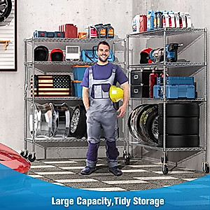 Raynesys NSF-Certified Wire Shelving with Wheels and Shelf Liners Set of 4, Heavy Duty Commercial-Grade Adjustable Utility Shelf, Metal Storage Rack, 2000Lbs Capacity, 4-Tier 60x24x72 in, Chrome