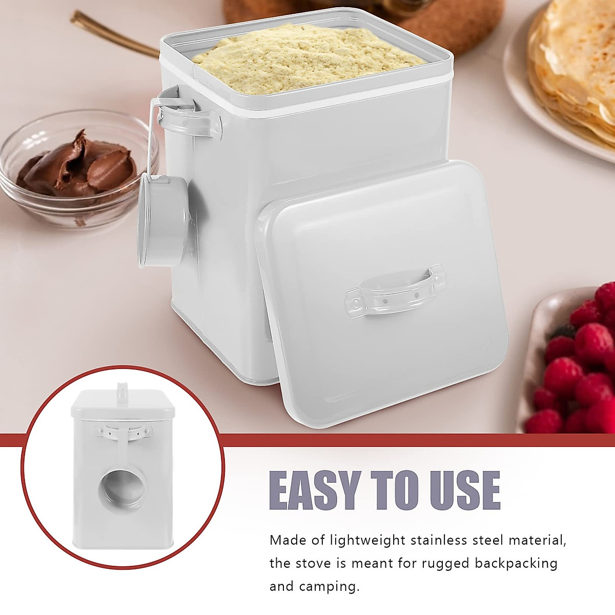 Box Kitchen Storage Bucket Rice Storage Bin Rice Dispenser Powder Soap Containers Storage Container with Lid Sealed Container White Locker Washing Powder Iron