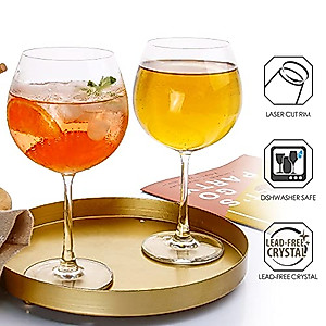 FAWLES Crystal Red Wine Glasses Set of 4, 23 oz (640 ml) Balloon Wine Goblets Set, Gin and Tonic Glasses Set, Perfect Gifts for Housewarming, Wedding and Anniversary