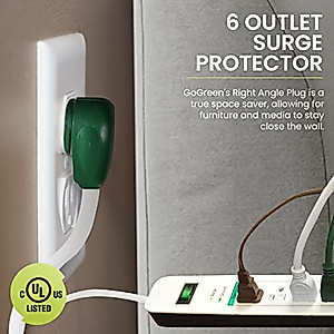 GoGreen Power GG-16326USB 6 Outlet Surge Protector with 2 USB Ports, White, 6 ft Cord