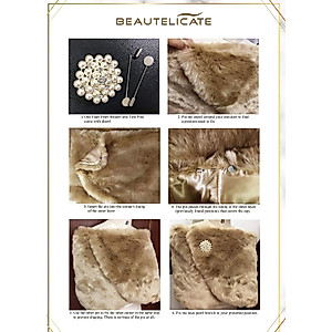BEAUTELICATE Faux Fur Wrap Shawl Women Shrug Bridal Stole for Winter Wedding Party