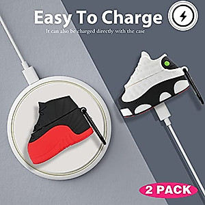 2 Pack Gkv for Airpods 3 Case for Airpod 3 (2021) Cover Unique Funny Fun Cute 3D Hypebeast Design Air Pods 3rd Generation Silicone Shell Cases for Girls Teen Boys Kids Red+White Shoes