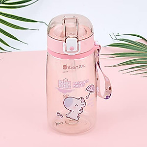Unicorn Water Bottles for Girls,Cup with Straw and Safety Lock,Pink Outdoor Indoor Water Bottle,400ML/13.5oz for school kids girl unicorn lover… (Transparent)
