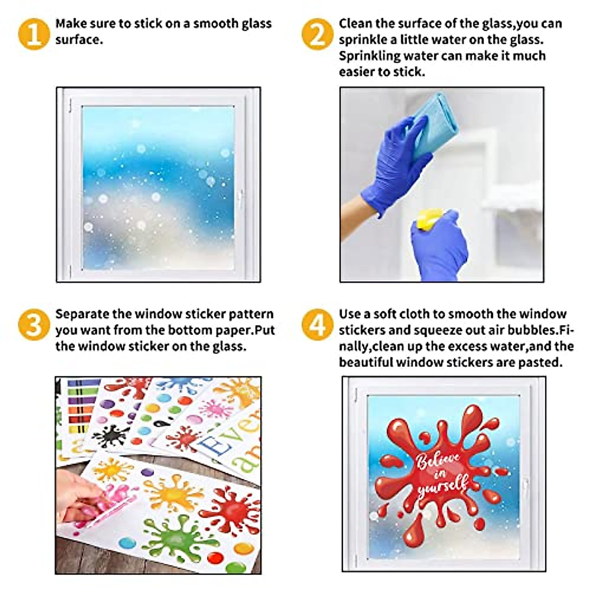 GreenPine 7 Sheets Inspirational Quotes Window Clings Stickers Every Child Is an Artist Colorful Paint Splatter Back to School Positive Sayings Home Bedroom Living Room School Classroom Nursery Playroom Decoration​