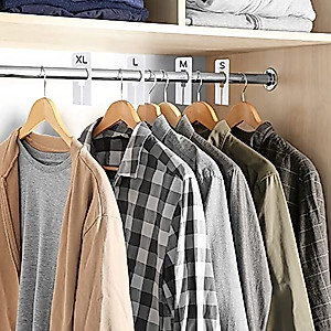 GZHOK Closet Dividers for Hanging Clothes 20 Pack Clothing Rack Dividers Baby Closet Dividers White Hanger Dividers With Marking Pen(Square)