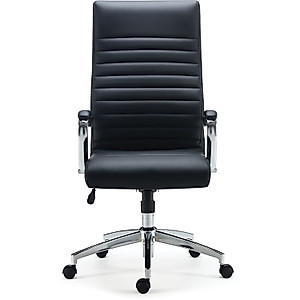 MyOfficeInnovations 24328572 Bonded Leather Managers Chair, Black