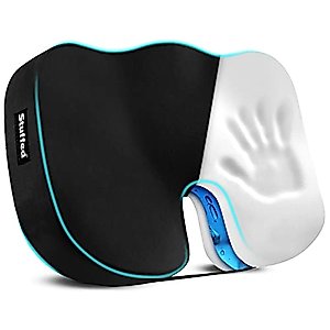 Stuffed Seat Cushion for Office Chair, Desk Chair Cushion for Long Sitting, Ergonomic Butt Cushion for Desk Chair, Gel Office Chair Seat Cushion, Memory Foam Butt Support for Chair