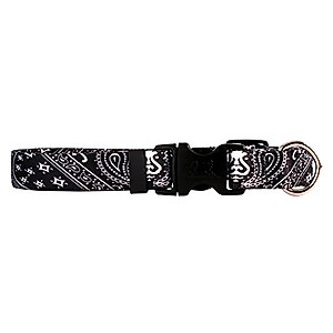 Yellow Dog Design Black Bandana Dog Collar 3/4" Wide and Fits Neck 10 to 14", Small, (BKB103)
