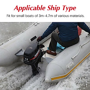 BJTDLLX Short Shaft Outboard Motor, 2 Stroke 12 HP Outboard Boat Motor, 169CC Heavy Duty Fishing Boat Engine Marine Engine Tiller Control Motor with Water Cooling & CDI Ignition System