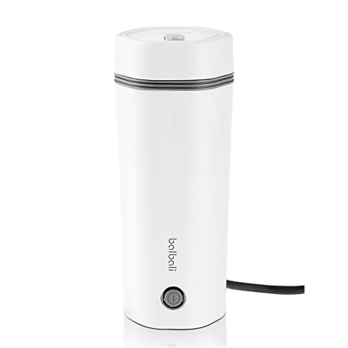 balbali Portable Electric Kettle for Travel - Small Electric Thermos/Heating Cup/Bottle - Single Size Personal Tea Maker - Quick Boiling Hot Water Boiler/Heater/Warmer - 350ml White