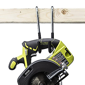 Evenu Rafter Hanger Hook, Large Heavy Duty Holder for Hanging Over Wall or Ceiling Rack, No Screw, Adhesive, Suction or Drilling Needed, Grey, 4 Pack