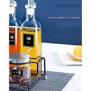 ygqzm Glass Spice Container Salt and Pepper Shakers Spray Oil Bottle Spice Rack Organizer