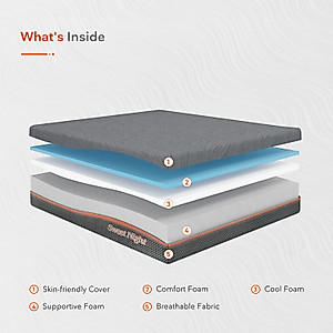 Sweetnight Queen Mattress in a Box, 10" Gel Infused Queen Memory Foam Mattress, Flippable Mattress with Three Firmnesses Levels, Queen Size Bed Mattress for Comfy Sleep and Balance Support