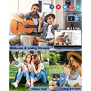 Digital Camera, Lecran FHD 1080P 36.0 Mega Pixels Vlogging Camera with 16X Digital Zoom, LCD Screen, Compact Portable Mini Cameras for Students, Teens, Kids (Blue)