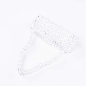 YUSHINY Women Candy Color Beaded Acrylic Handbag Evening Handmade Bags for Wedding Party (Clear)