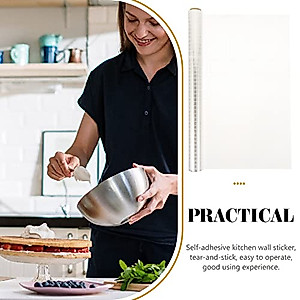 YARNOW 3 Rolls Oilproof Wallpaper Room Self- Cabinet Adhesive Tile Liner Ornament Stickers Kitchen Backsplash Oil Cupboard Practical Indoor Cm*m Household Proof Countertop