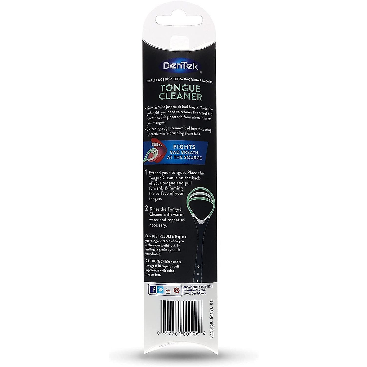 DenTek Tongue Cleaner, Fresh Mint, 1 Count Each | Pack of 5