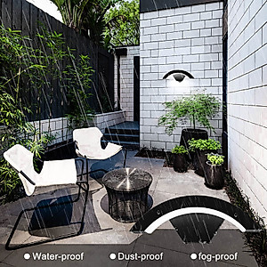 Phenas 18W LED Wall Light Exterior Waterproof LED Wall Sconce Light Outdoor LED Wall Lamp Black for Porch Patio Garden Villa Courtyard Backyard Terrace, Cold White