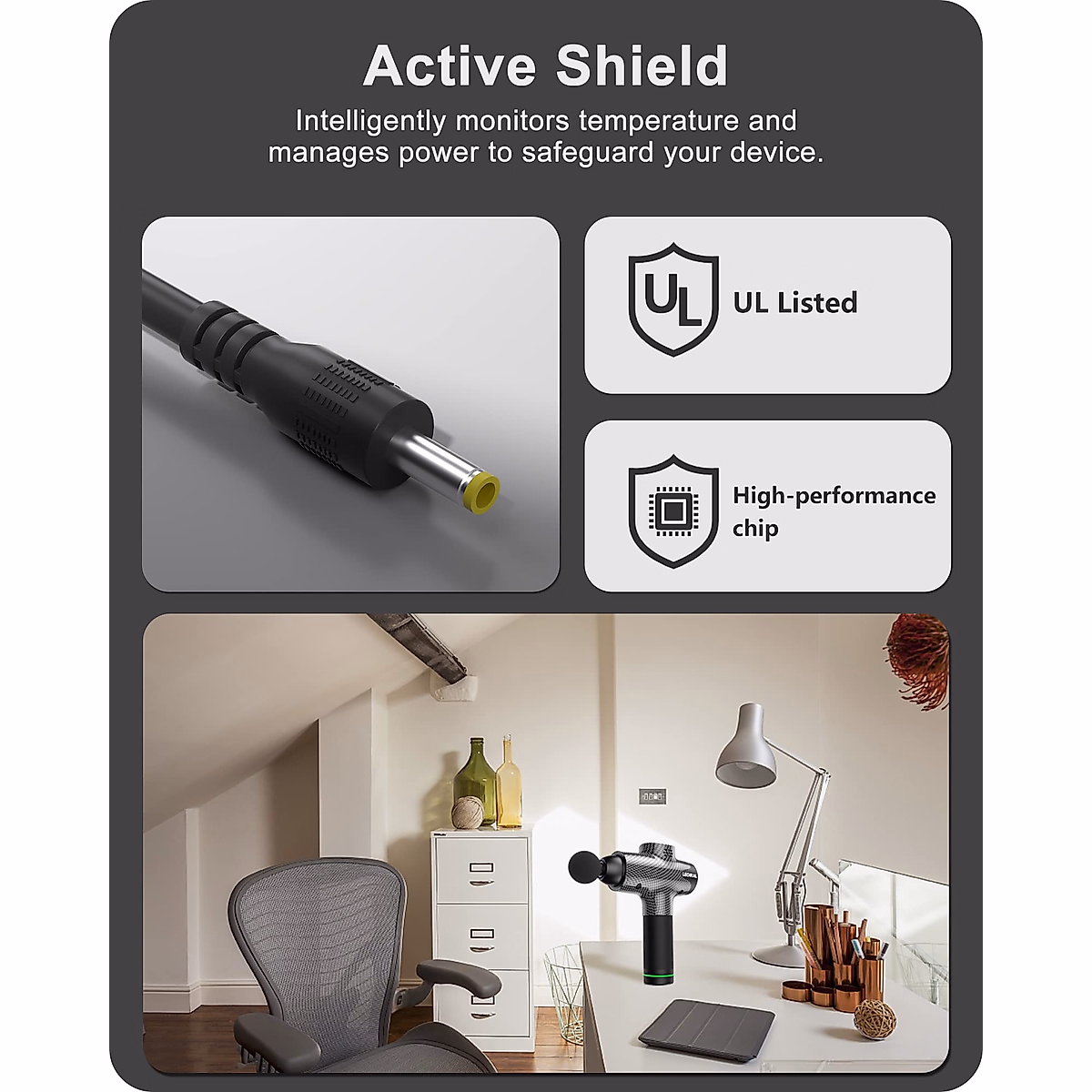 VHBW Massage Gun Charger Replacement for DC 24V or 25.2V Brushless Motor Massage Gun Charging Cord for Hypervolt Taotronics Opove Toloco Legiral Bobbito Phoenix CHIROGUN Cholas Aldom Battery Charger